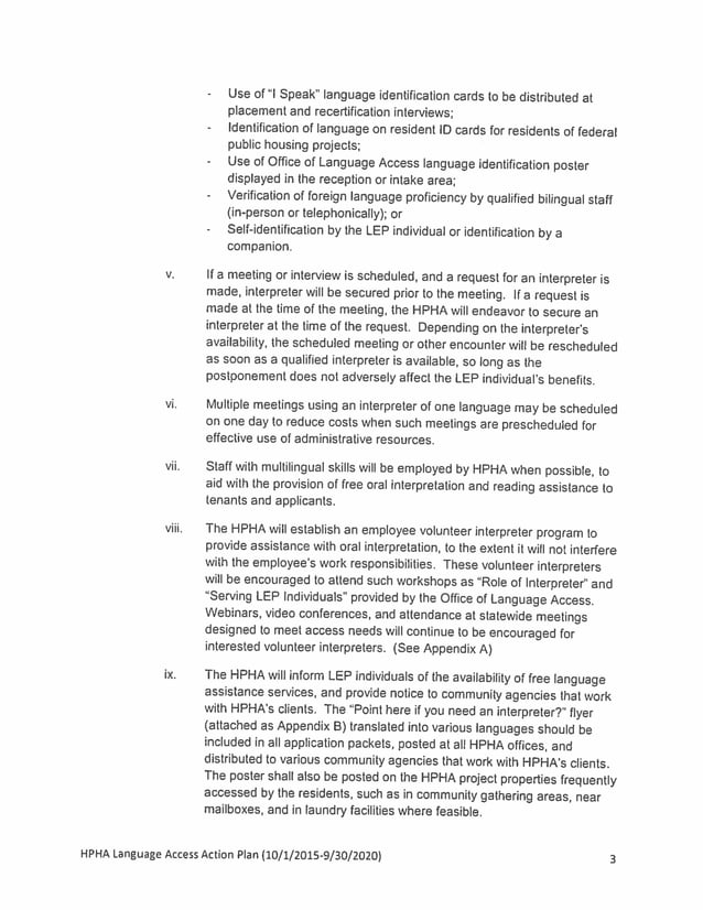 Hawaii Public Housing Authority Language Access Plan | PDF