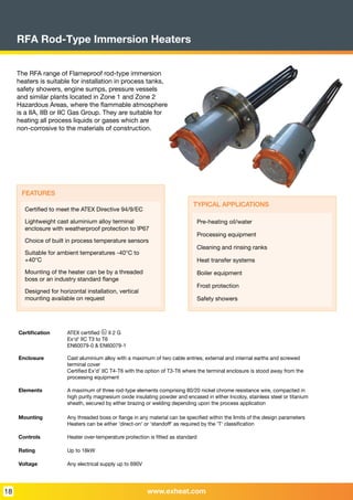 Exheat Hazardous Area Flameproof Line Heaters Zone 1 & Zone 2 ...