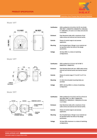 Exheat Hazardous Area Flameproof Thermostat & Transmitters Zone 1 & 2 ...