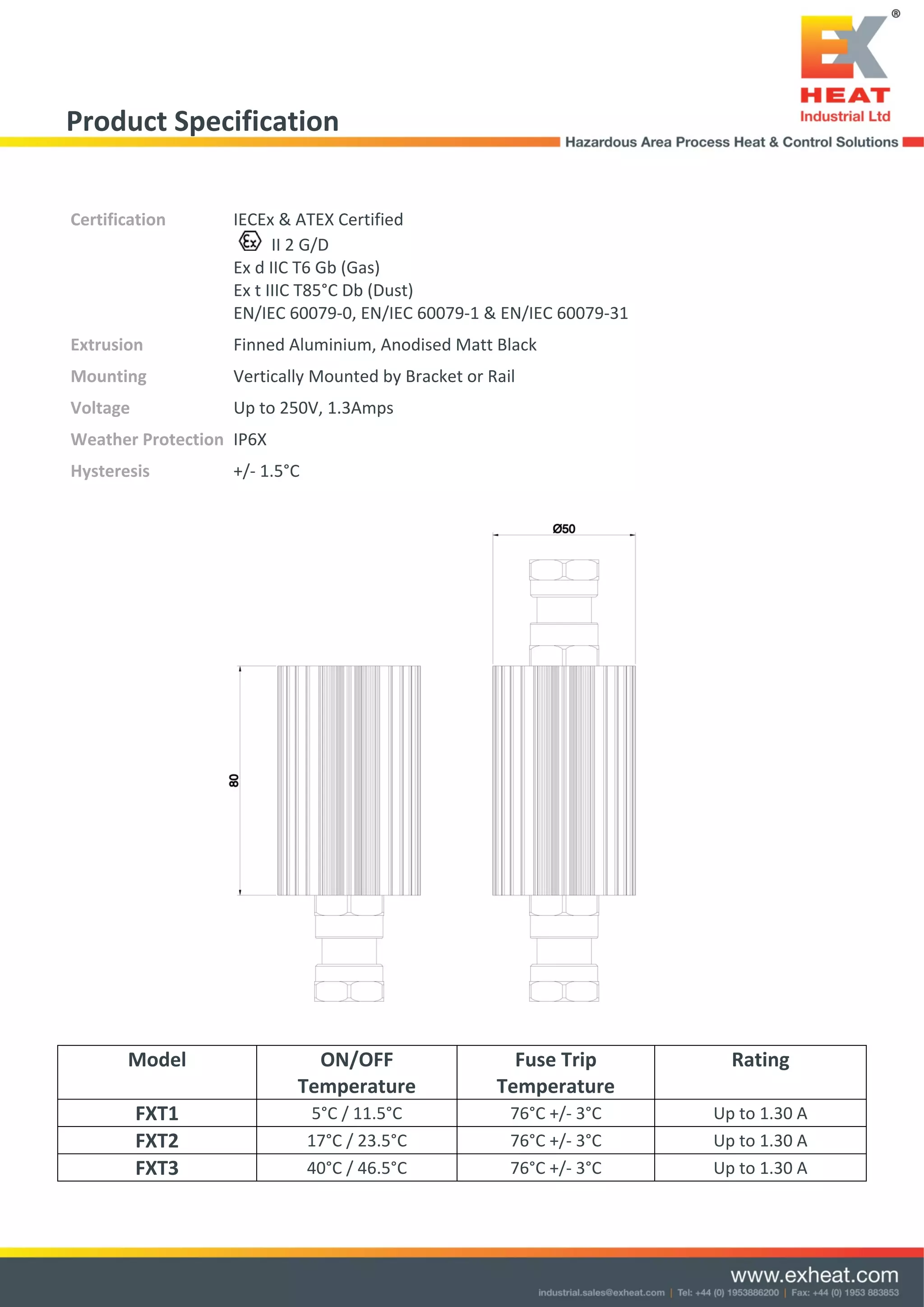 Exheat Hazardous Area Flameproof Thermostat & Transmitters Zone 1 & 2 ...