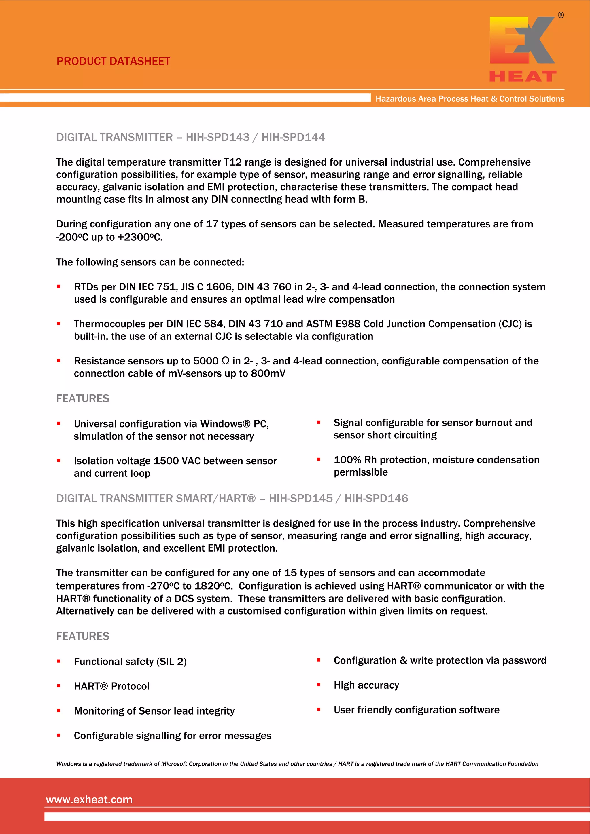 Exheat Hazardous Area Flameproof Thermostat & Transmitters Zone 1 & 2 ...