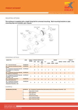 Exheat Hazardous Area Flameproof Thermostat & Transmitters Zone 1 & 2 Atex - HIH Transmitter ...