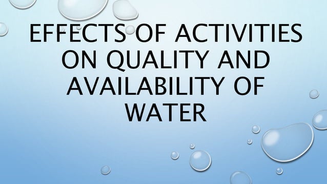 Exhibit 3 Earth Science: Effects of Human Activities to the Water ...