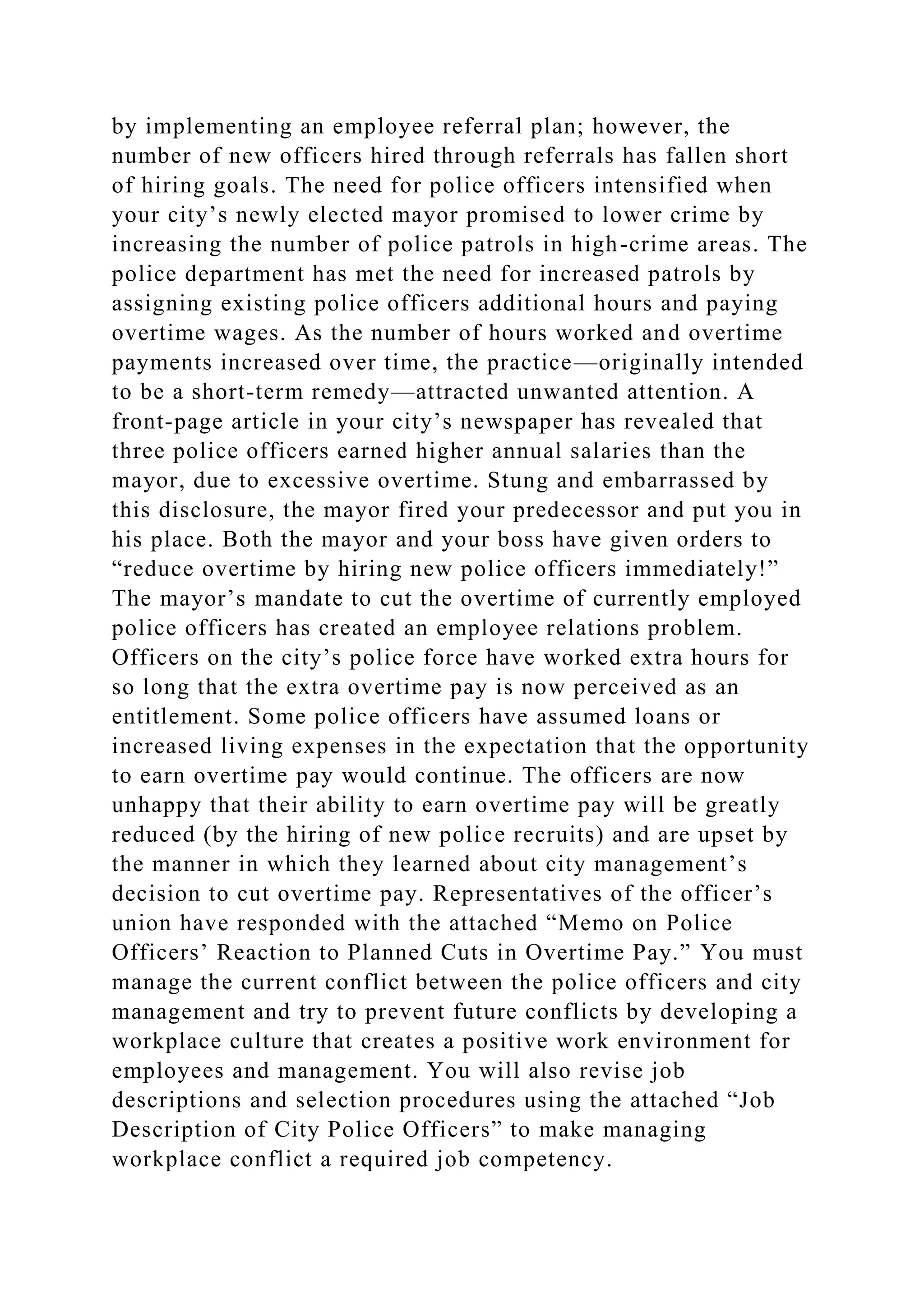 Exhibit 4 Memo on Police Officers’ Reaction to Planned Cuts in Ov.docx