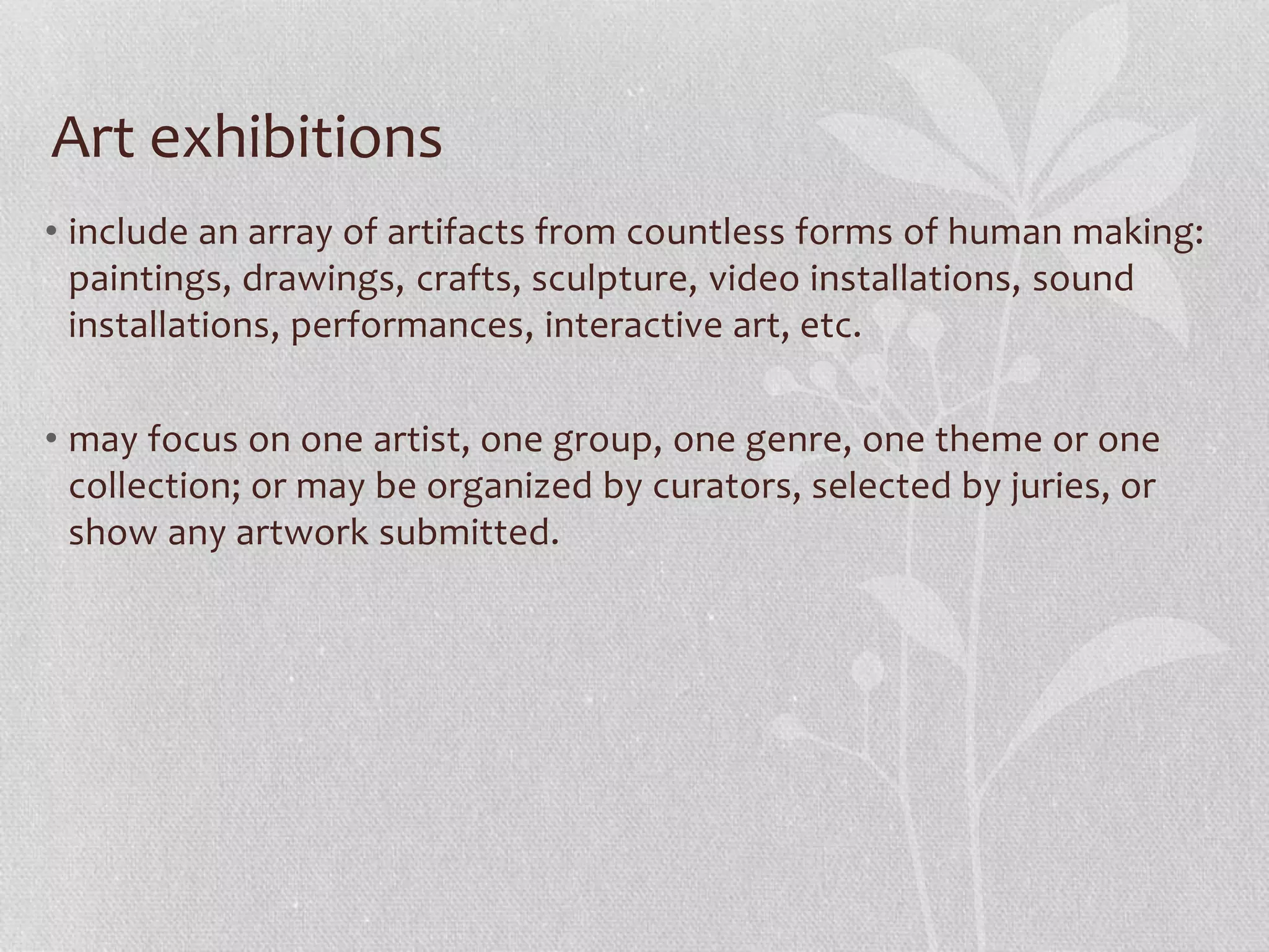 EXHIBITS AND MUSEUMS | PPTX