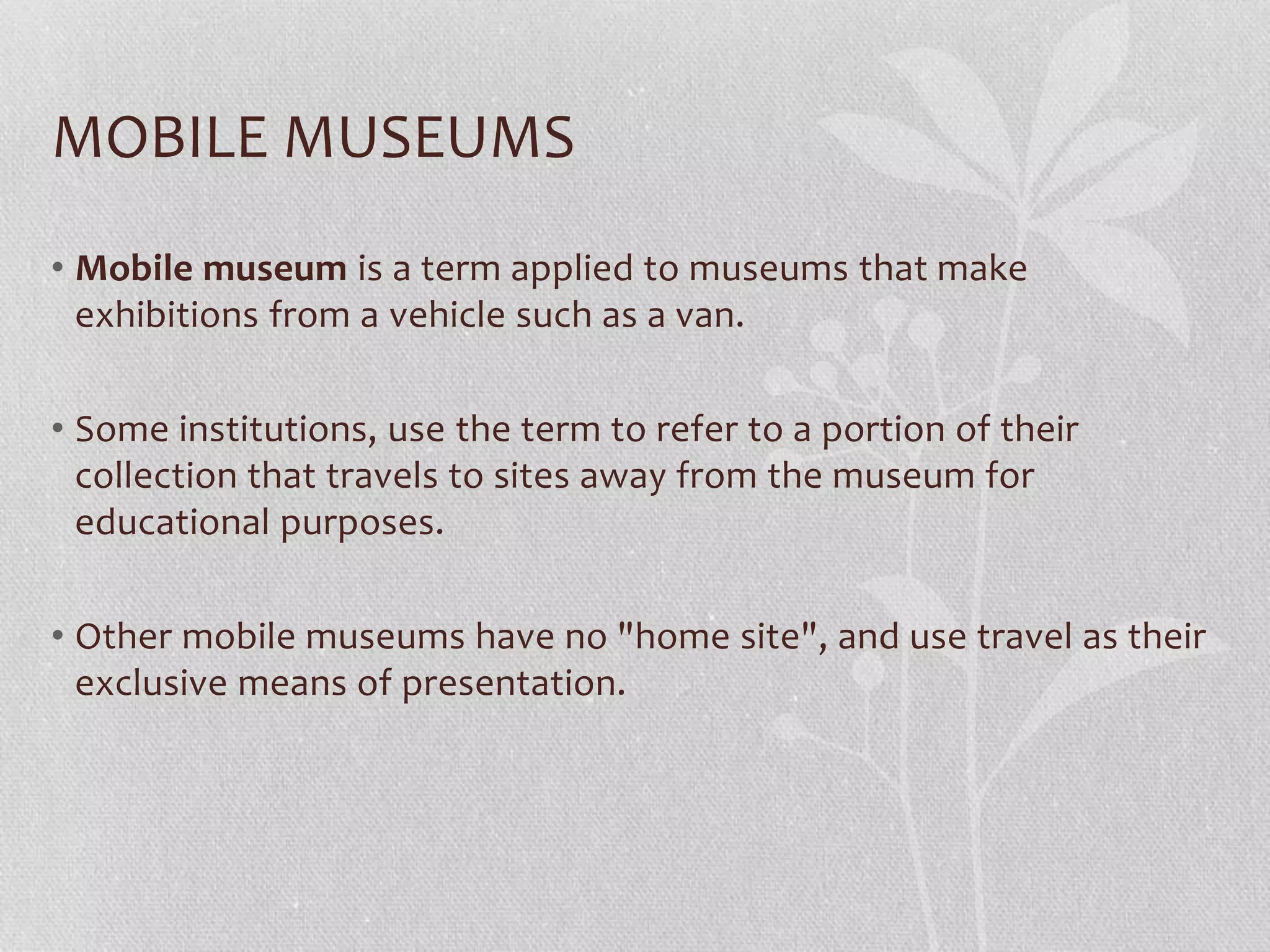 EXHIBITS AND MUSEUMS | PPTX