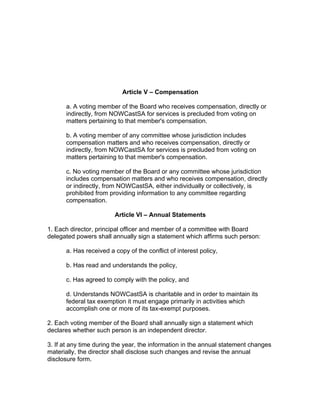 Conflict of Interest Policy and Statement | PDF