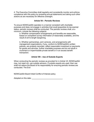 Conflict of Interest Policy and Statement | PDF