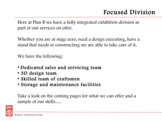 Plan B Advertising - Exhibition Stand Division | PPT
