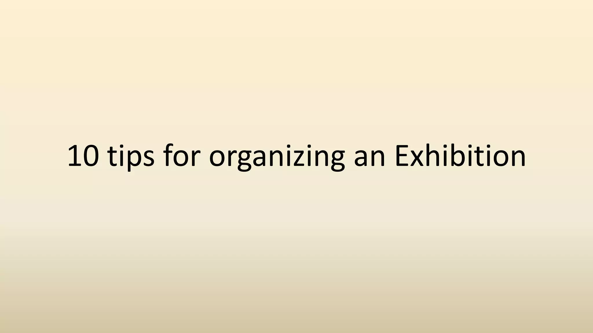 Exhibition organizers | PPTX
