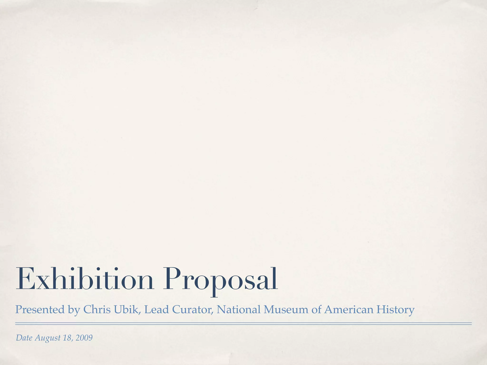 Curatorship Exhibition Proposal | PPT