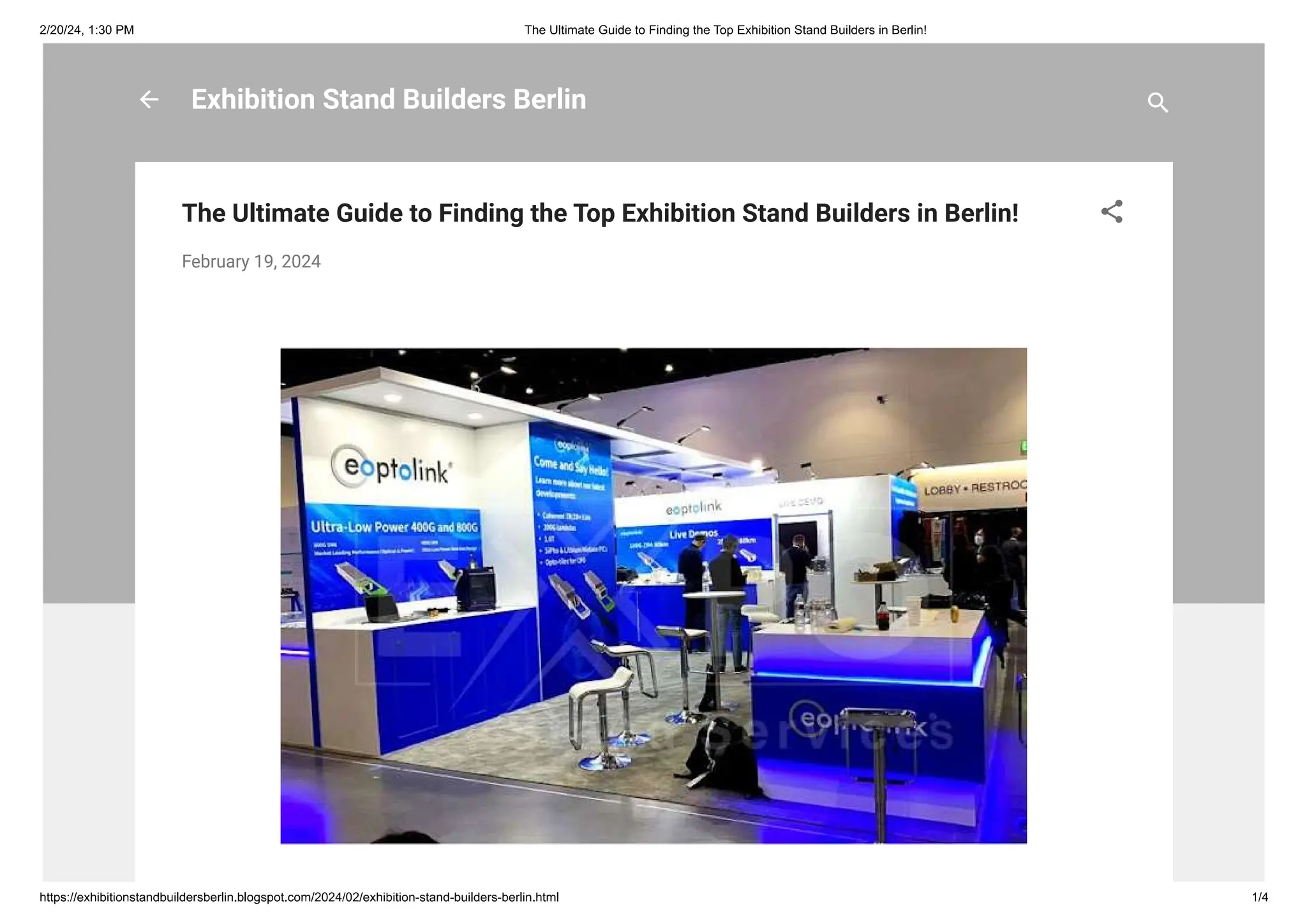 Exhibition stand builders in berlin - ESS | PDF