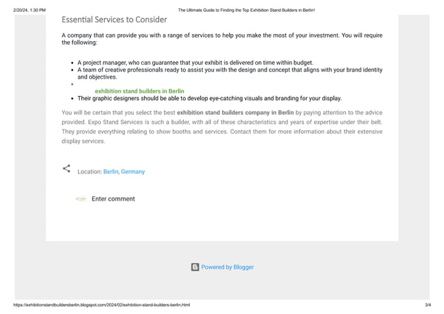 Exhibition stand builders in berlin - ESS | PDF