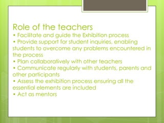 Exhibition teacher's orientation | PPTX