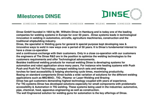 DINSE Company Presentation | PPT