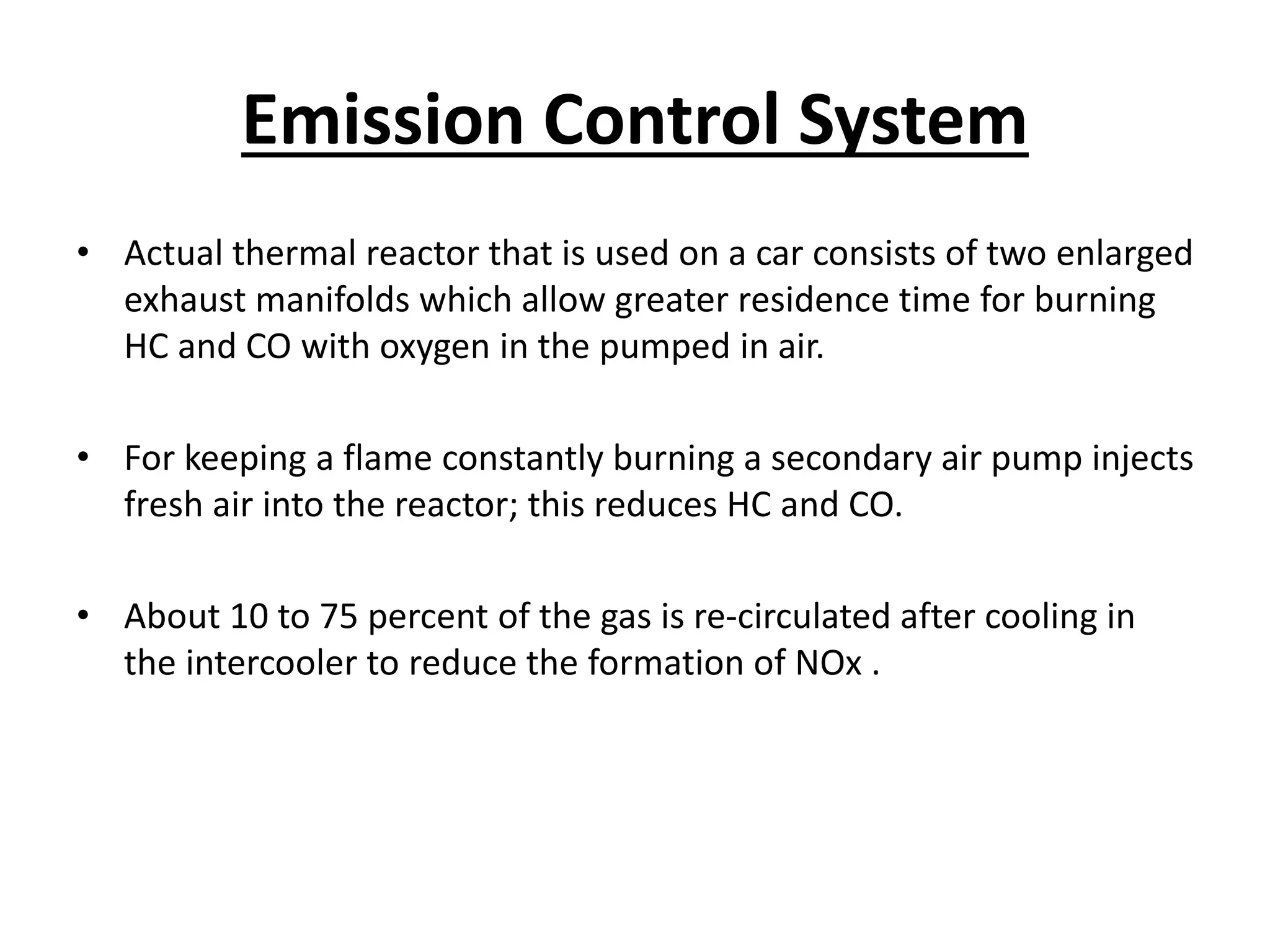 Exhuast emission reduce system in petrol and diesel engine car | PPTX ...