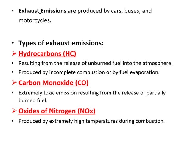 Exhuast emission reduce system in petrol and diesel engine car | PPTX ...