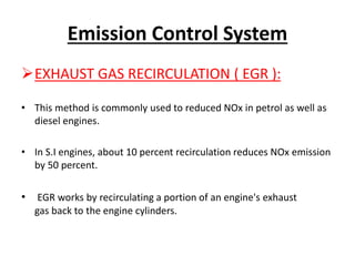 Exhuast emission reduce system in petrol and diesel engine car | PPTX ...