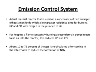 Exhuast emission reduce system in petrol and diesel engine car | PPTX ...