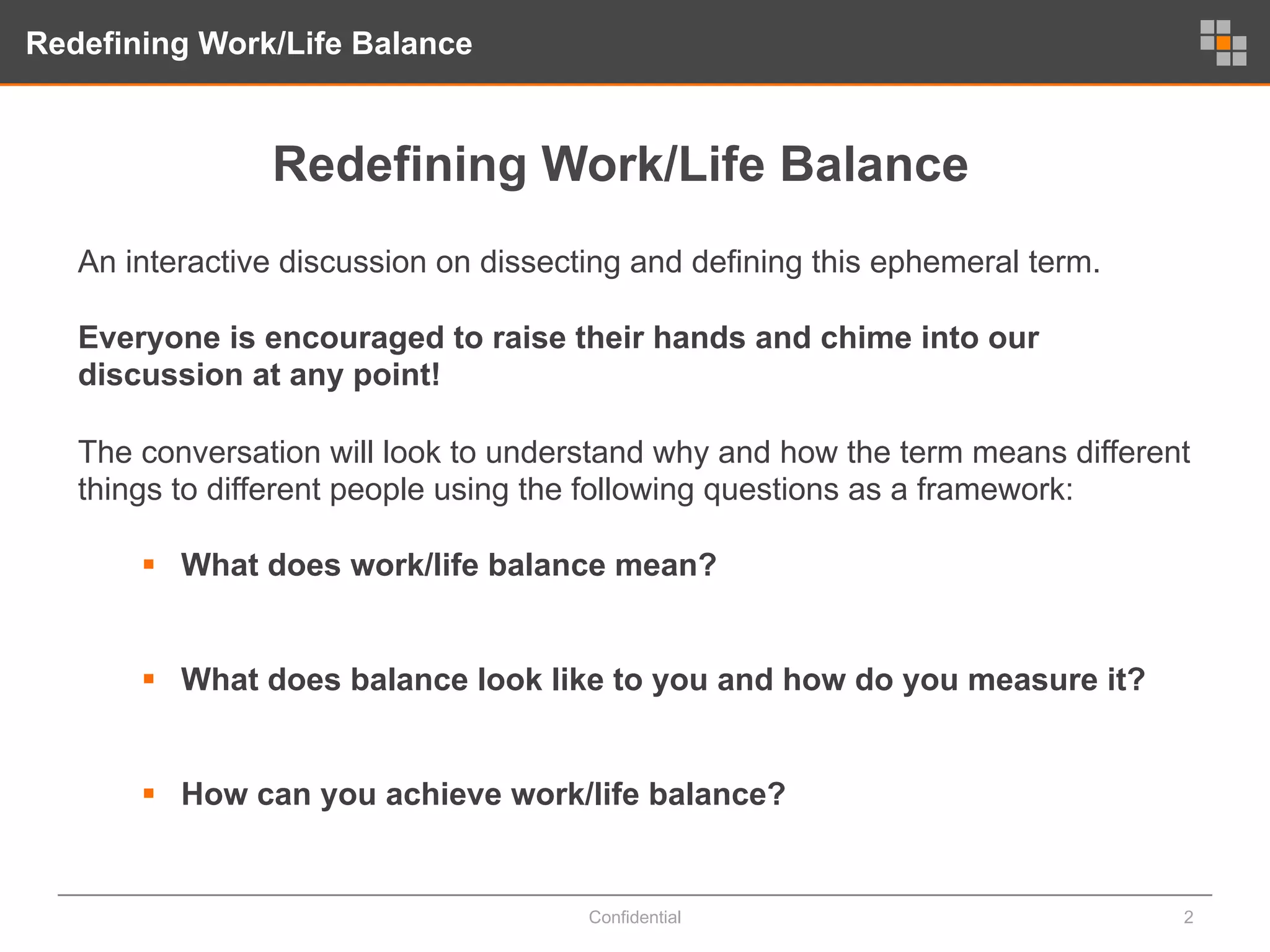 Redefining Work/Life Balance | PPT