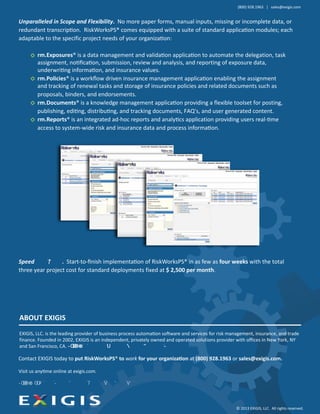 EXIGIS RiskWorksPS Solution Overview | PDF | Operating Systems | Computer Software and Applications
