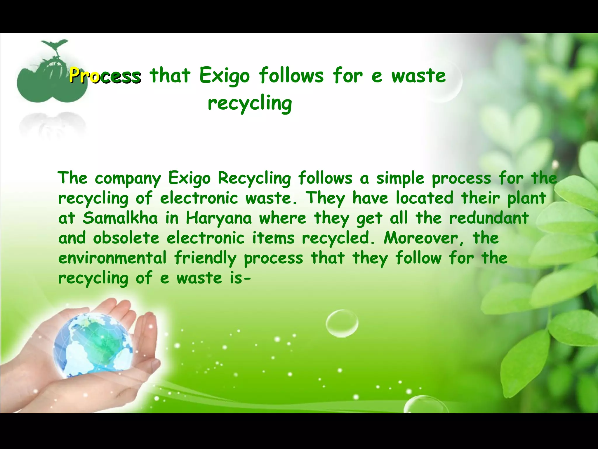 Exigo recycling an e waste management company | PPT