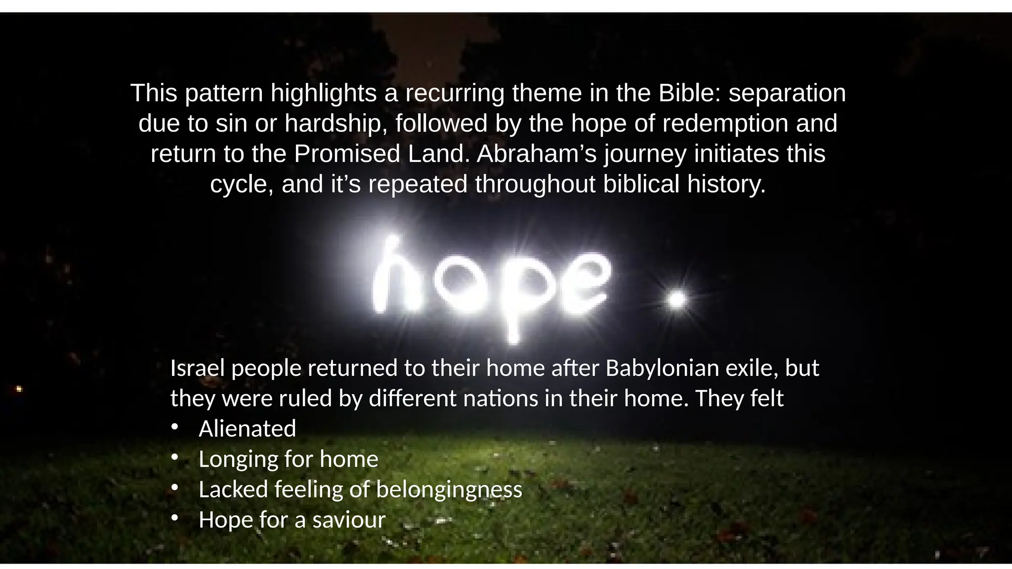 Exile in human life and the promise of God | PPTX