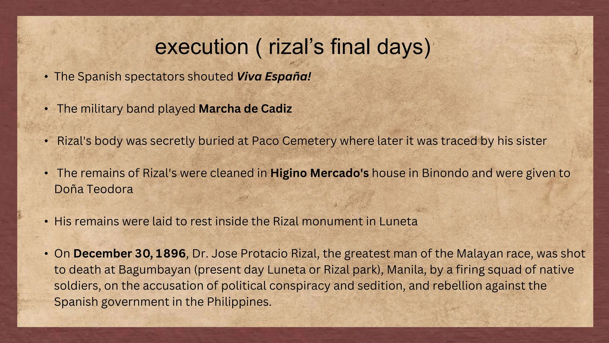 Jose Rizal's Exile, Trial, and Execution | PPTX
