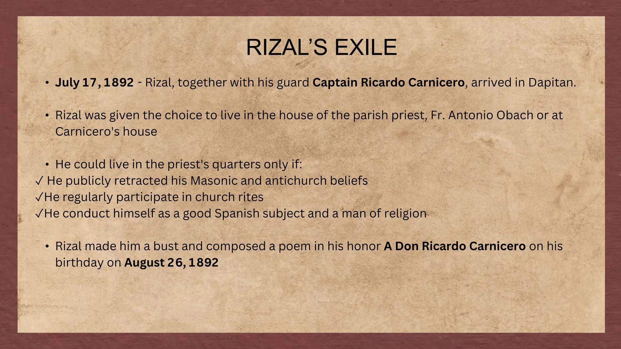 Jose Rizal's Exile, Trial, and Execution | PPTX