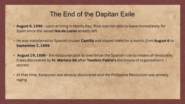 Jose Rizal's Exile, Trial, and Execution | PPTX
