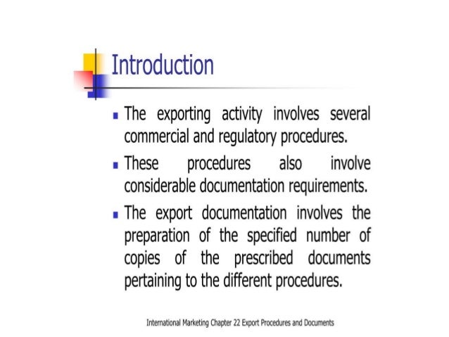 Export procedure and Documentation