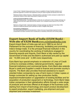 Exim bank meaning. | PDF