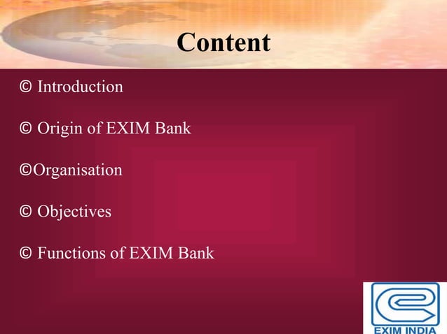 Exim bank of india | PPT