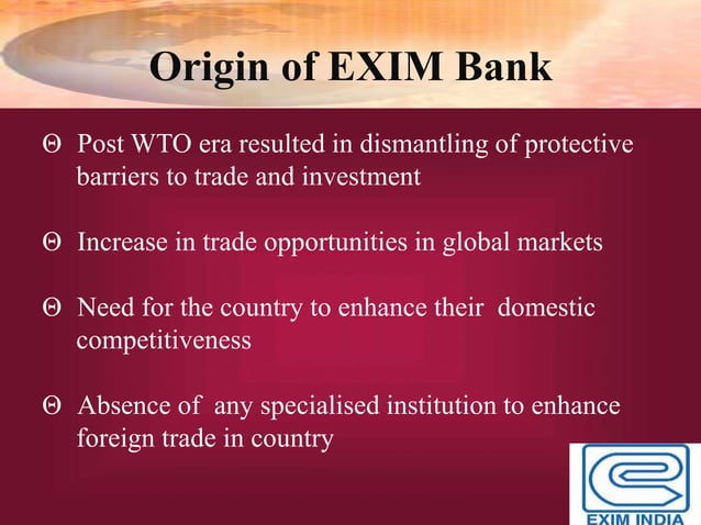 Exim bank of india | PPTX