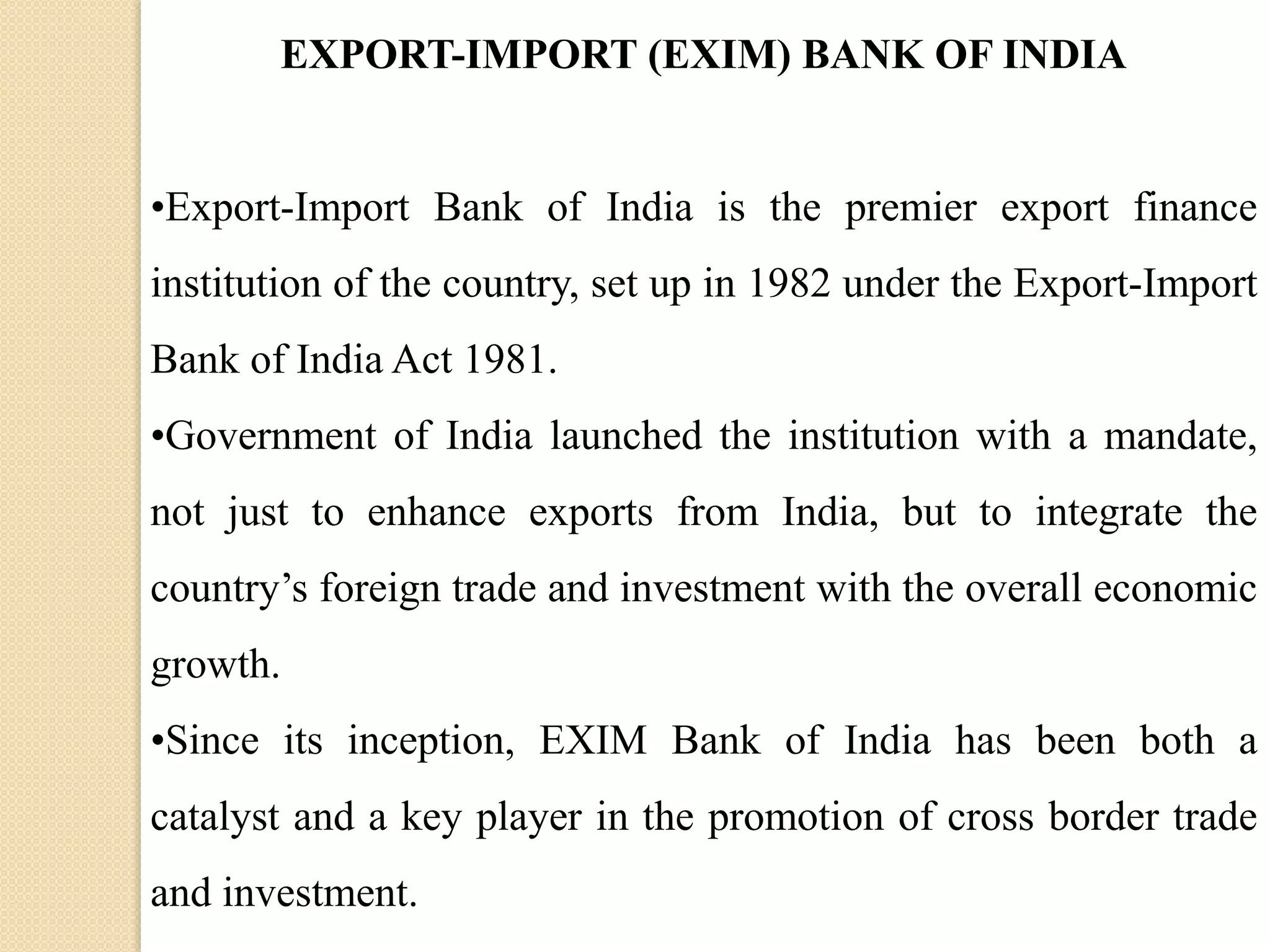 EXIM Bank of India | PPTX
