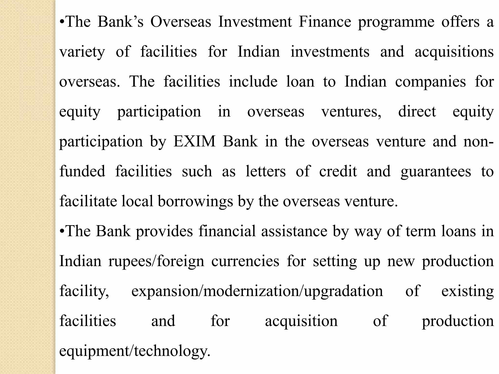 EXIM Bank of India | PPTX | Business Banking & Finance | Business