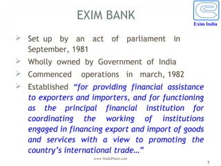Exim bank presentation | PPT