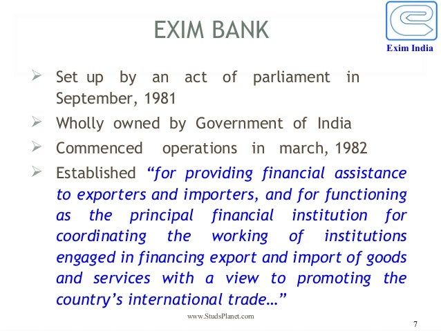 Exim bank presentation