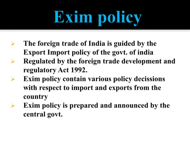 Exim policy | PPTX
