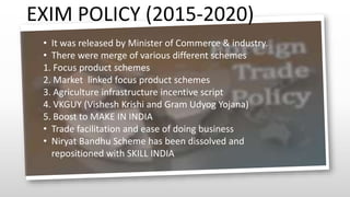 Exim policy and EXIM bank of India introduction to latest exim policy | PPT