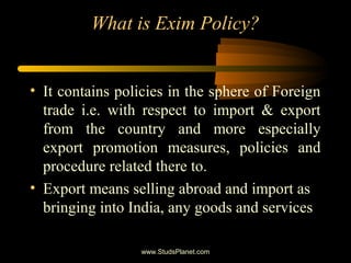 Exim policy india | PPT
