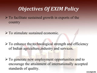 Exim policy project | PPTX