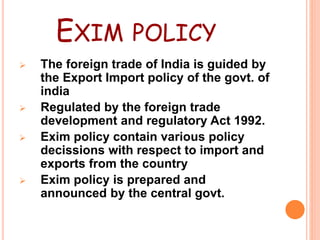 Exim policy of india. | PPTX
