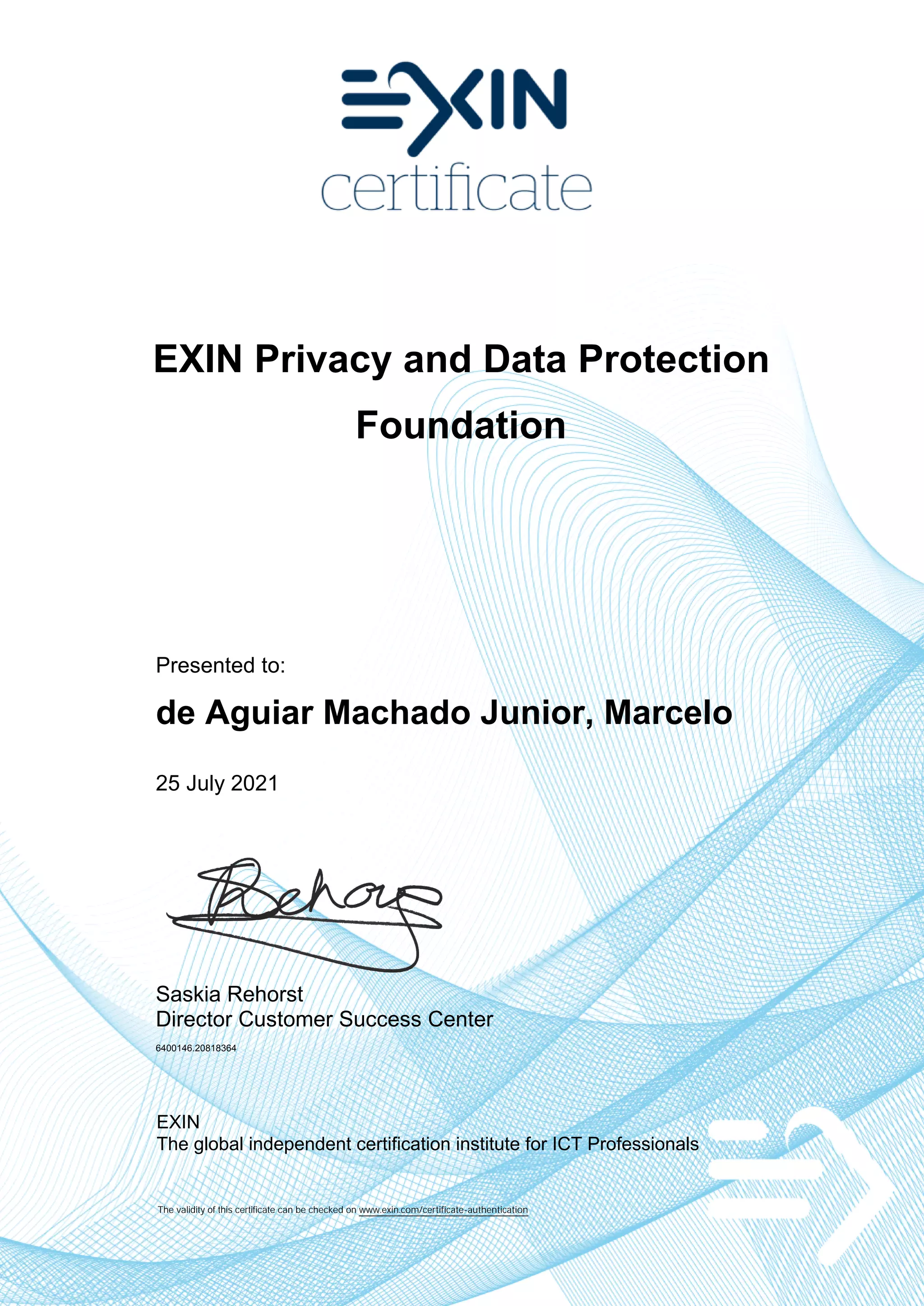 Exin privacy and data protection foundation certificado | PDF