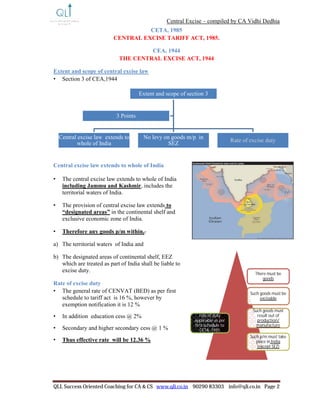 Excise duty notes for CA Final Students | PDF