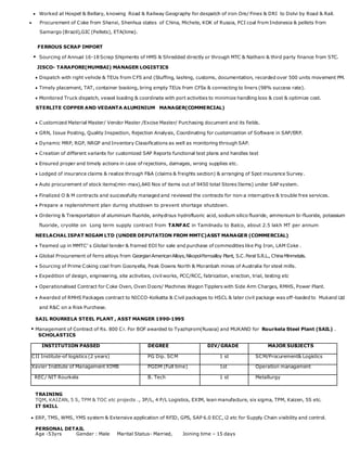 Ex ispat rm procurement sai placement | PDF