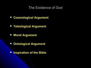 Arguments for the Existence of God: A Power Point | PPT