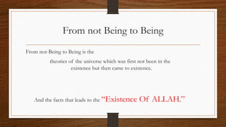 Existence of allah | PPTX