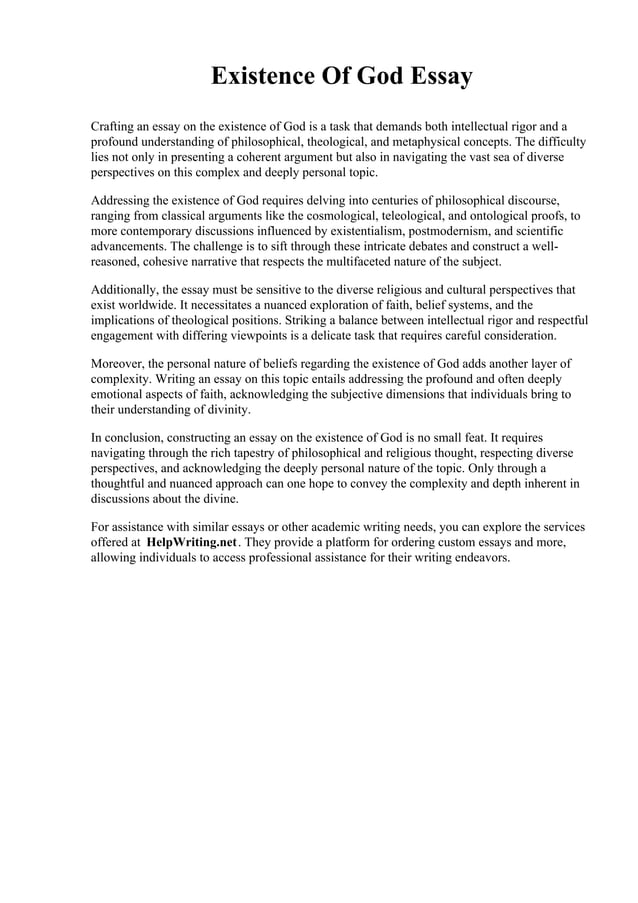 Existence Of God Essay.pdf