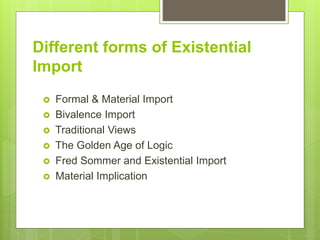 Existential import in logic | PPT